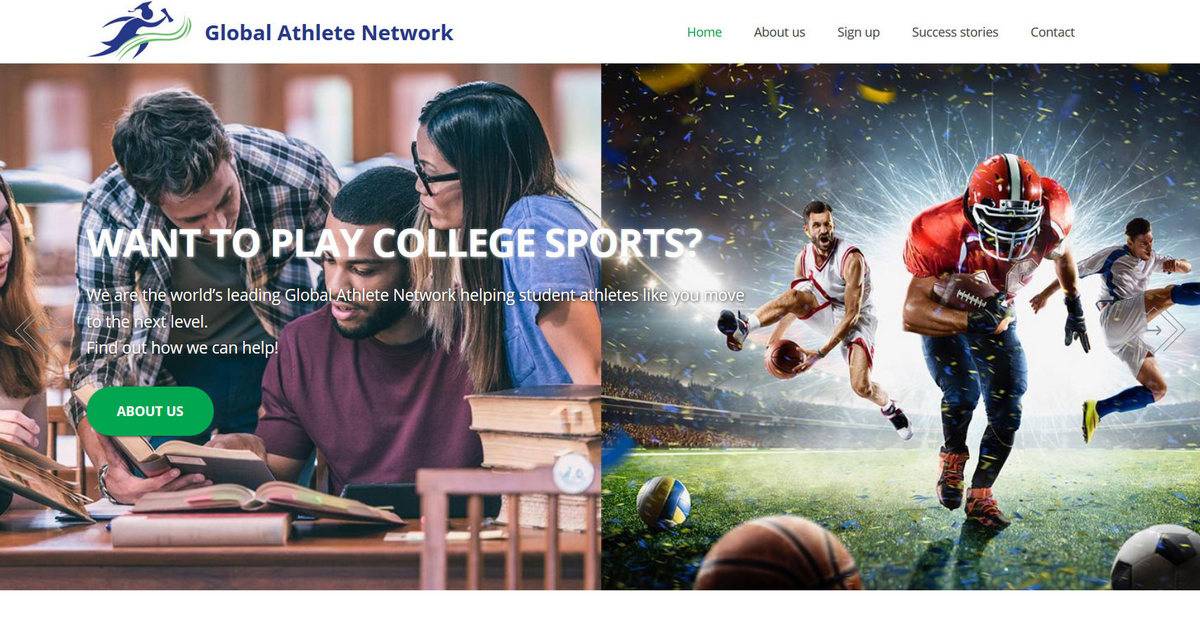 Global Athlete Network - Portfolio of website